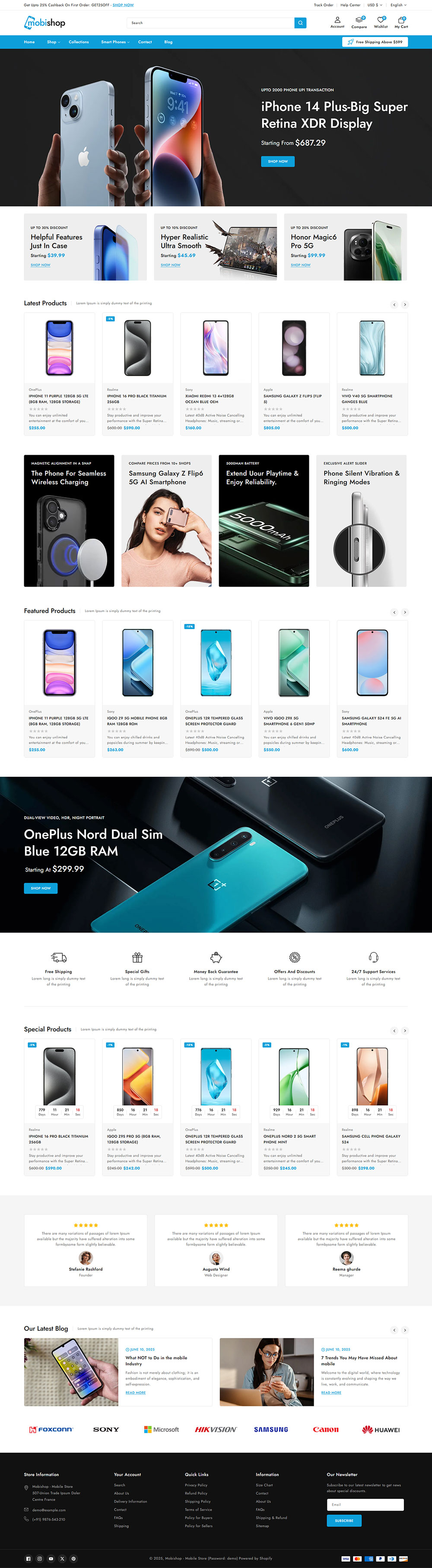Mobishop - Online Mobile & Electronics Store Shopify 2.0 Responsive Theme by codezeel