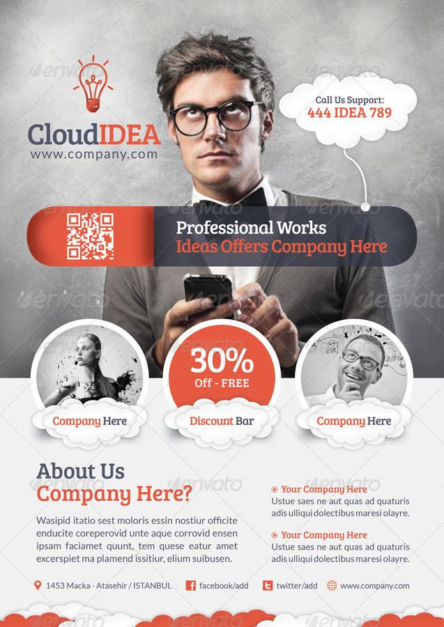 Cloud Idea Flyer Template, Print Templates | GraphicRiver