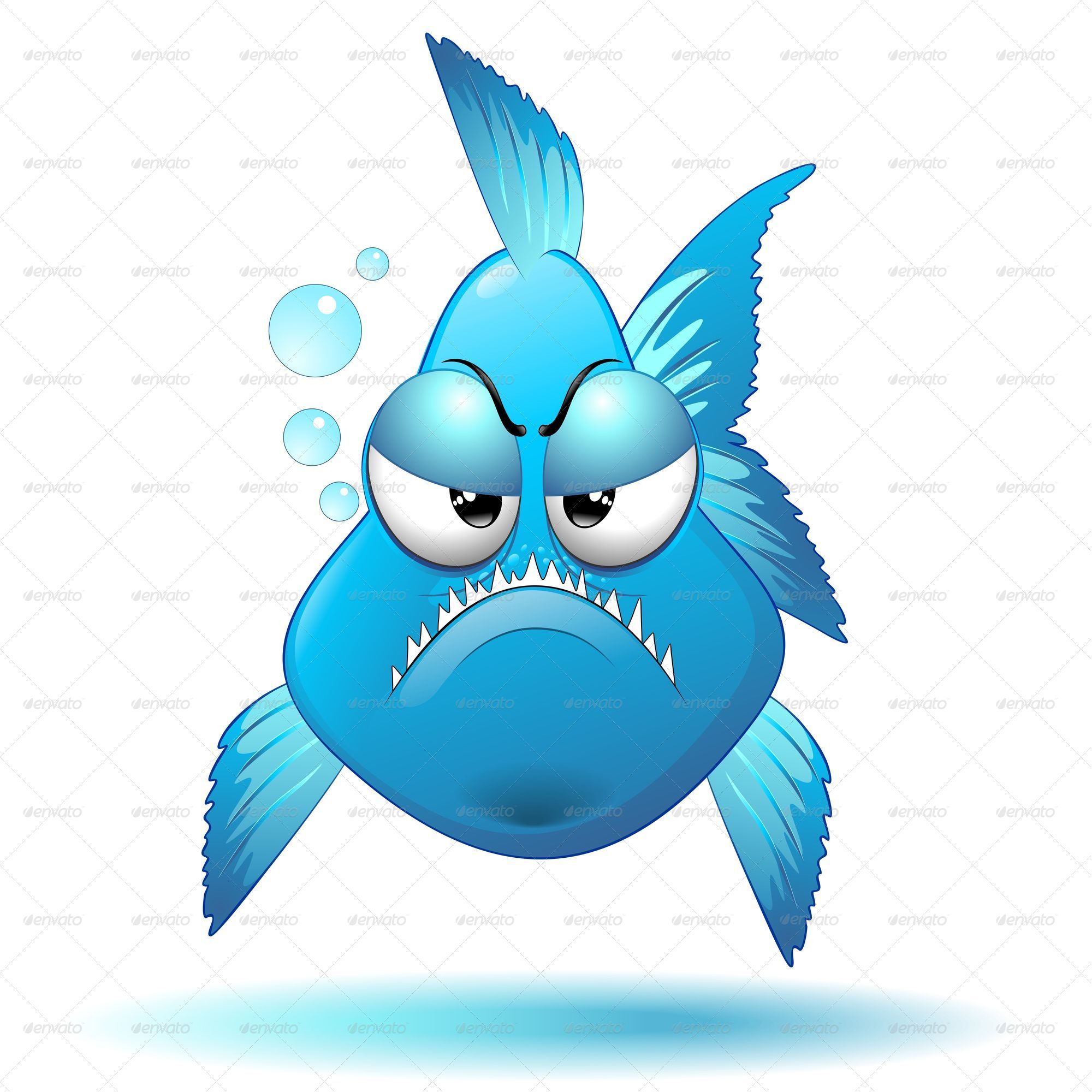 Grumpy Fish Cartoon, Vectors | GraphicRiver