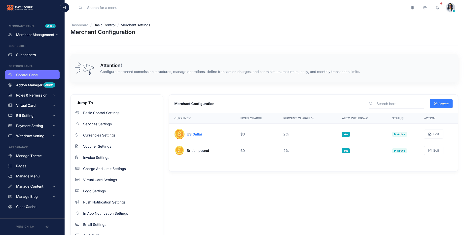 Merchant Panel Add-on For Pay Secure Wallet by bug-finder | CodeCanyon