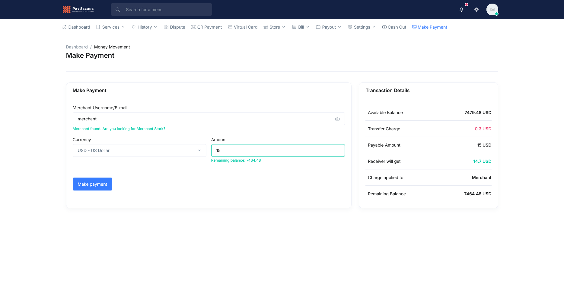 Merchant Panel Add-on For Pay Secure Wallet by bug-finder | CodeCanyon