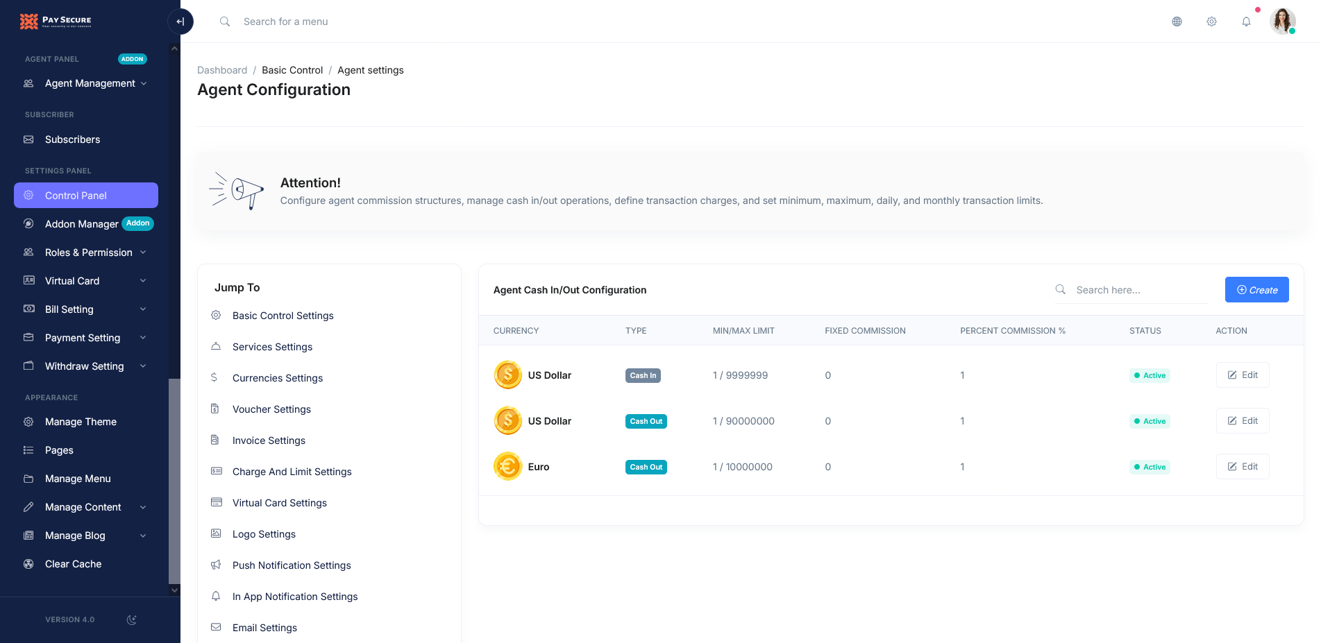 Agent Panel Add-on For Pay Secure Wallet by bug-finder | CodeCanyon