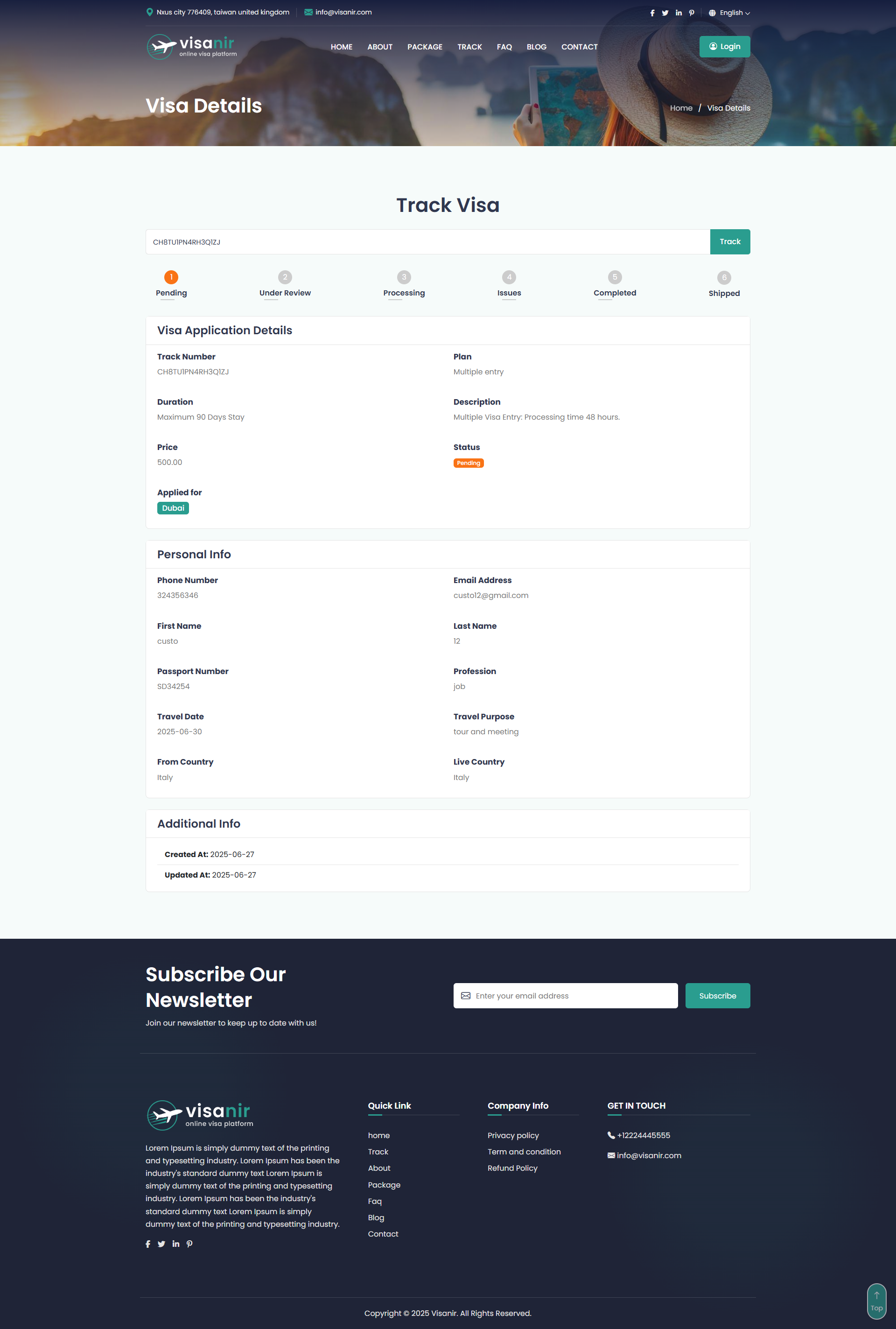 VisaNir—Modern Visa Consulting & Processing Agency Platform by softnir