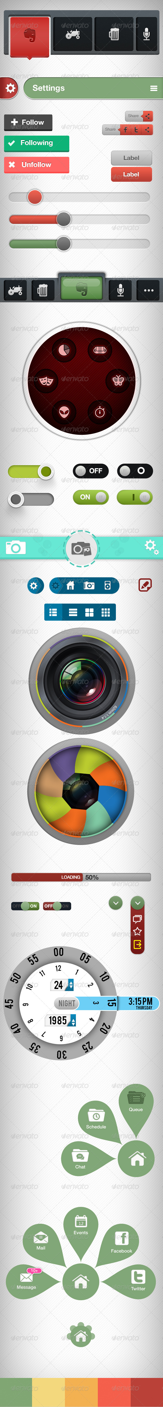 GUI Components iPhone and Android, Web Elements | GraphicRiver