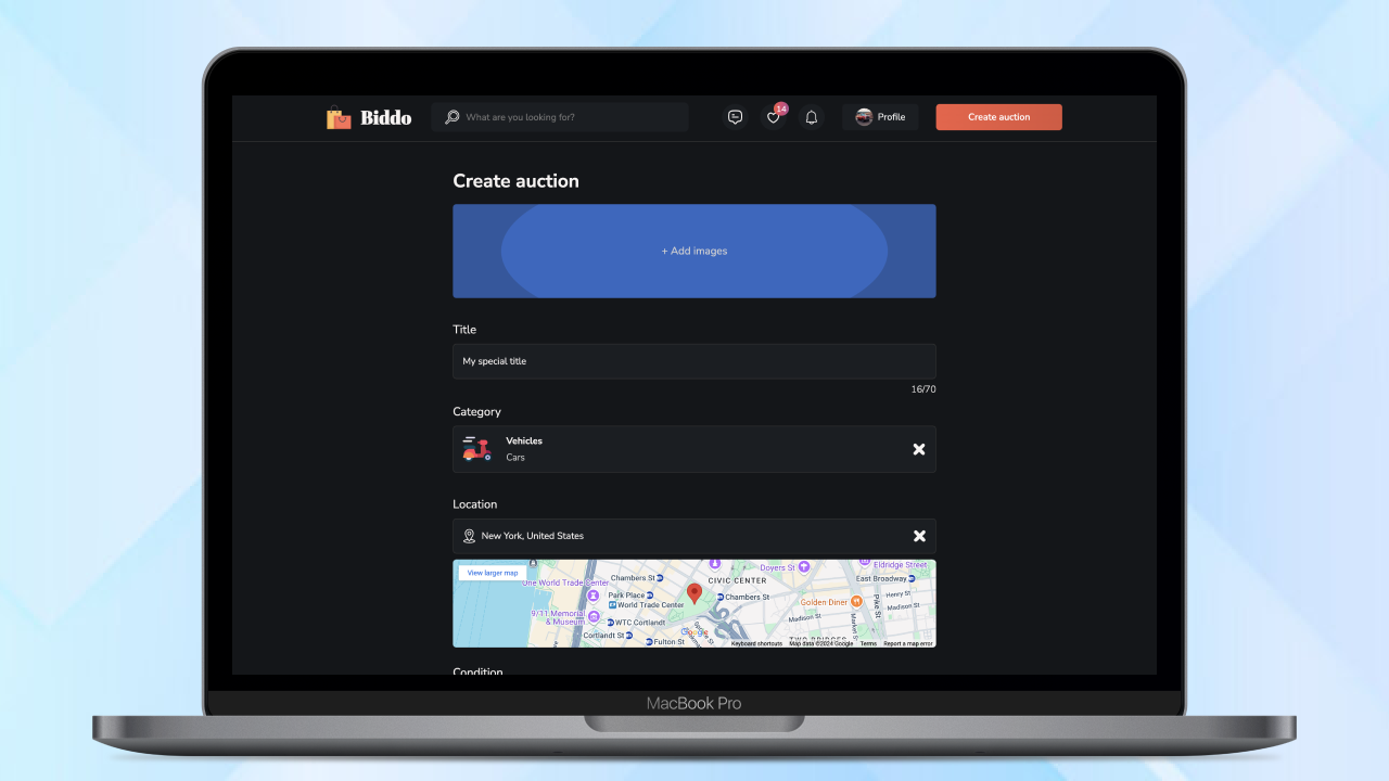 Biddo - Full Flutter auction app, NextJS web app, NodeJS server (with ...