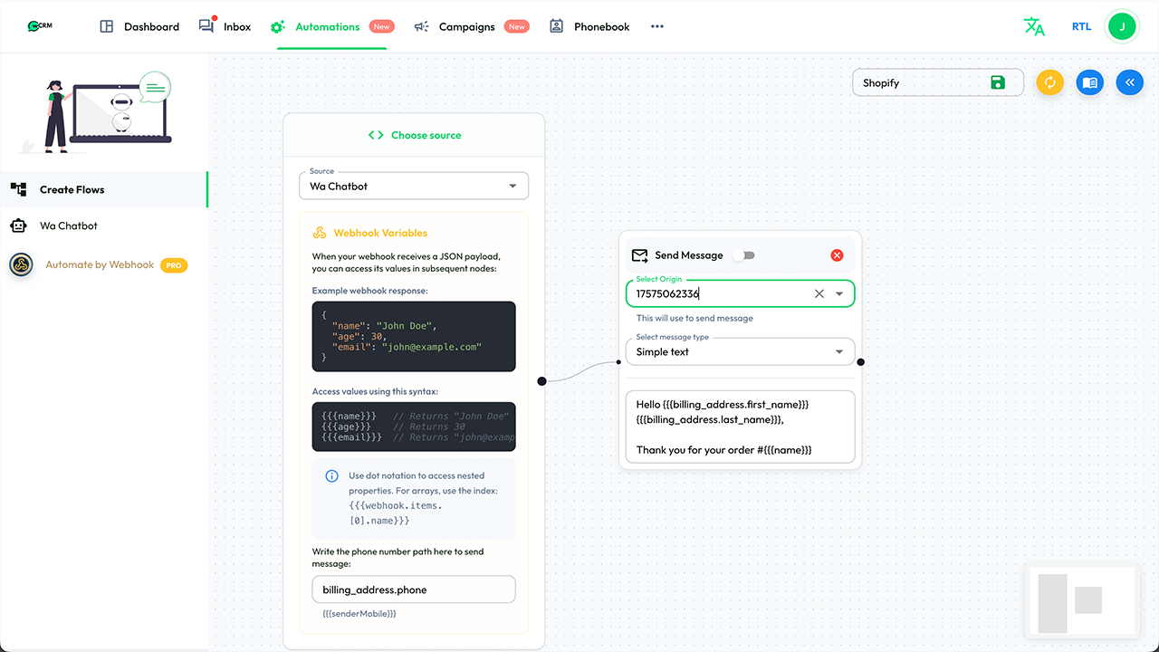Webhook Automation Add-on for WhatsCRM – Automate WooCommerce, Shopify ...