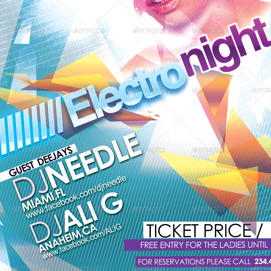 Electro Night Flyer, Print Templates | GraphicRiver