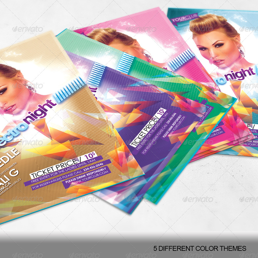 Electro Night Flyer, Print Templates | GraphicRiver