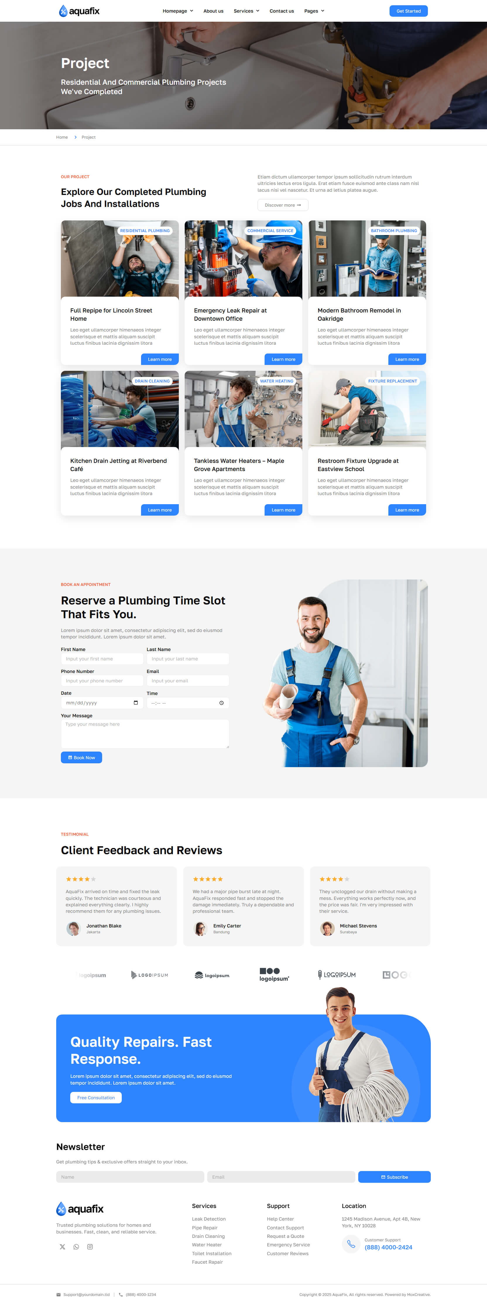 Aquafix - Plumber & Repair Service Elementor Template Kit by moxcreative