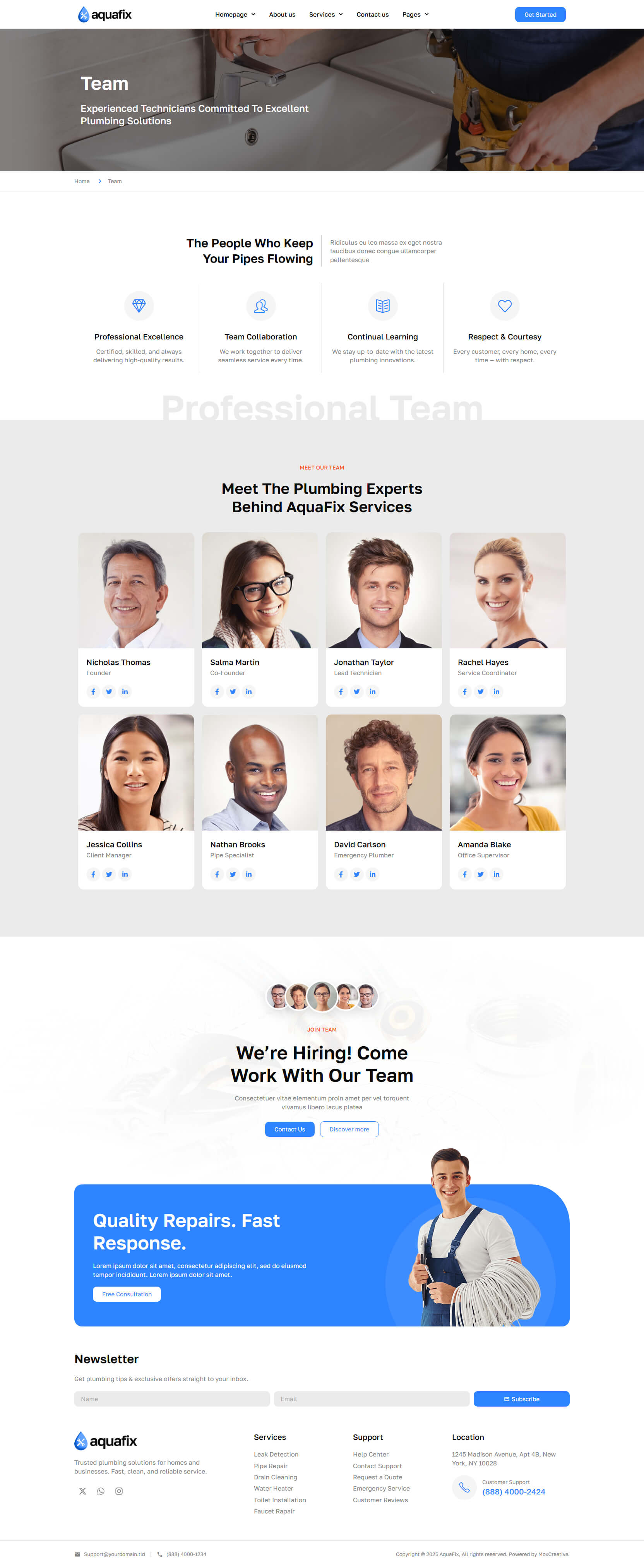 Aquafix - Plumber & Repair Service Elementor Template Kit by moxcreative
