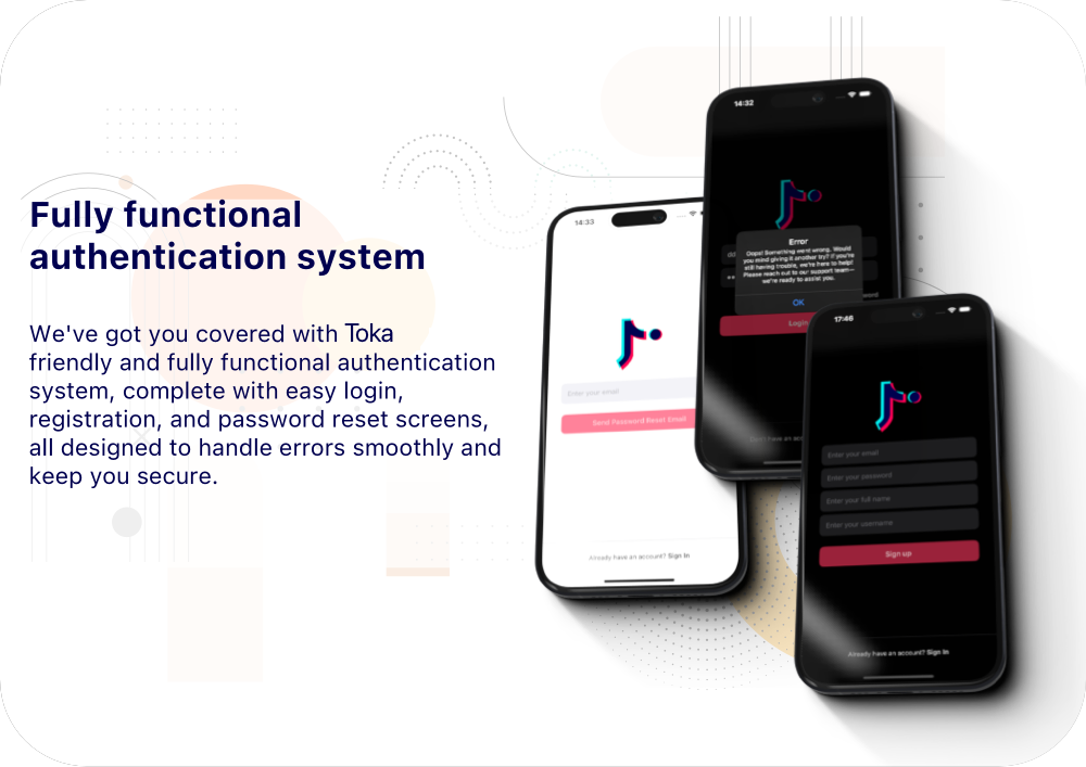 Swiftui Apps Pack Instagram Tiktok And Airbnb Clone Templates Firebase Authentication Layer