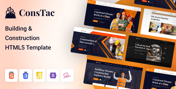 ConsTac - Construction & Building HTML Template Multipurpose by webnextpro