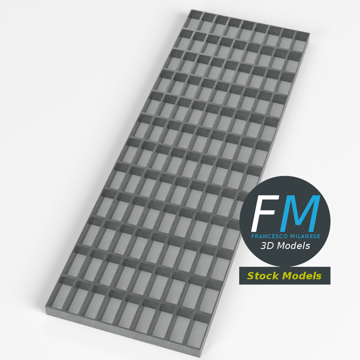 Rectangular Steel Grating Panel by FrancescoMilanese85 | 3DOcean