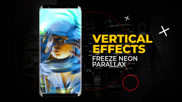 Vertical Freeze Neon Parallax Effects | After Effects, After Effects Project Files