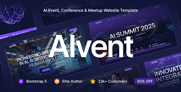 Aivent - AI Event, Conference and Meetup HTML Template by designesia