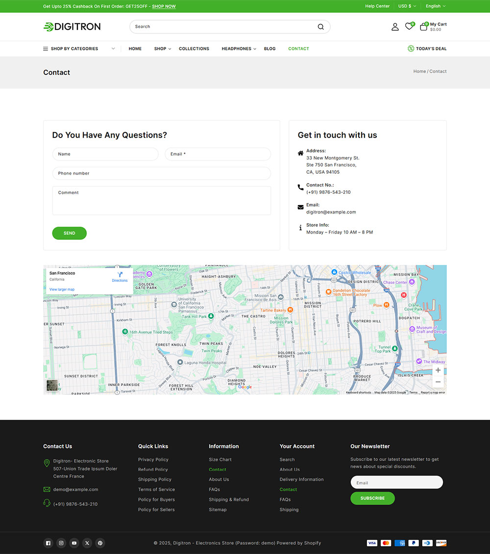 Digitron - Electronics & Gadget Store Shopify 2.0 Responsive Theme by codezeel