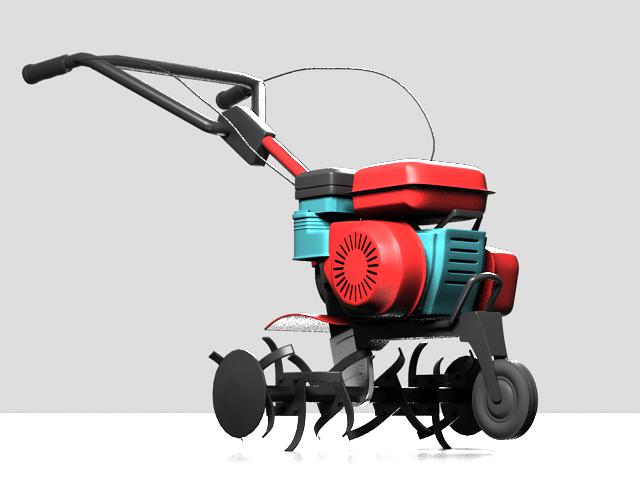 Garden Tiller / Cultivator 3D Model – Realistic Farming Tool – 3ds Max ...