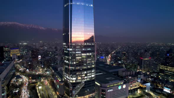 Sunset sky at downtown Santiago Metropolitan Region of Chile., Stock ...
