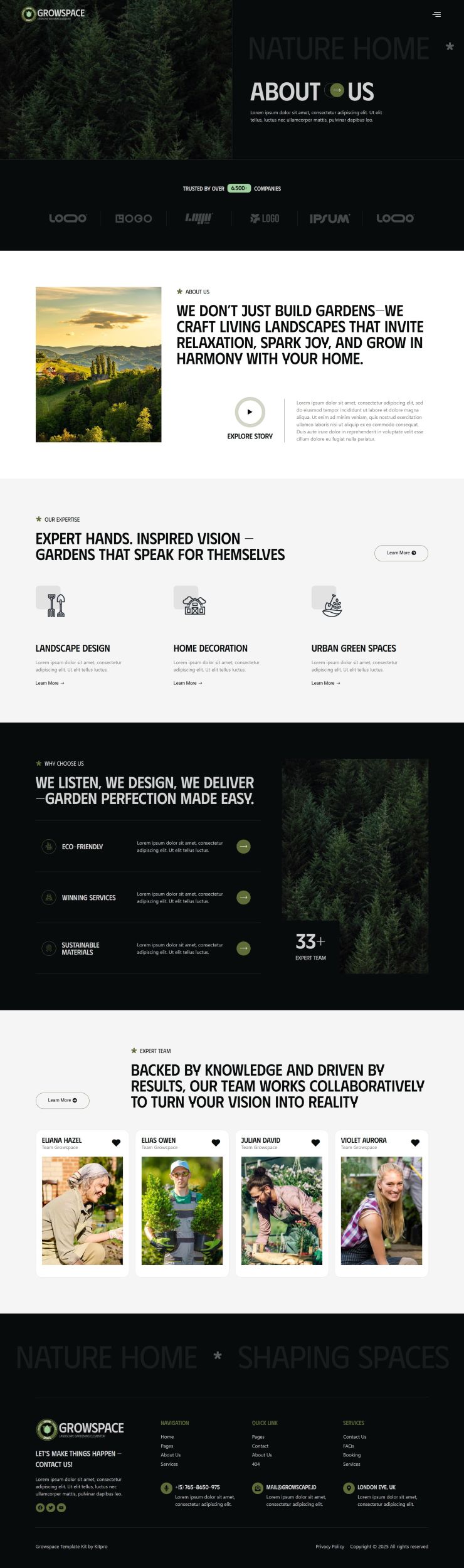 Growscape - Landscape Gardening Elementor Template Kit by Kitpro | ThemeForest