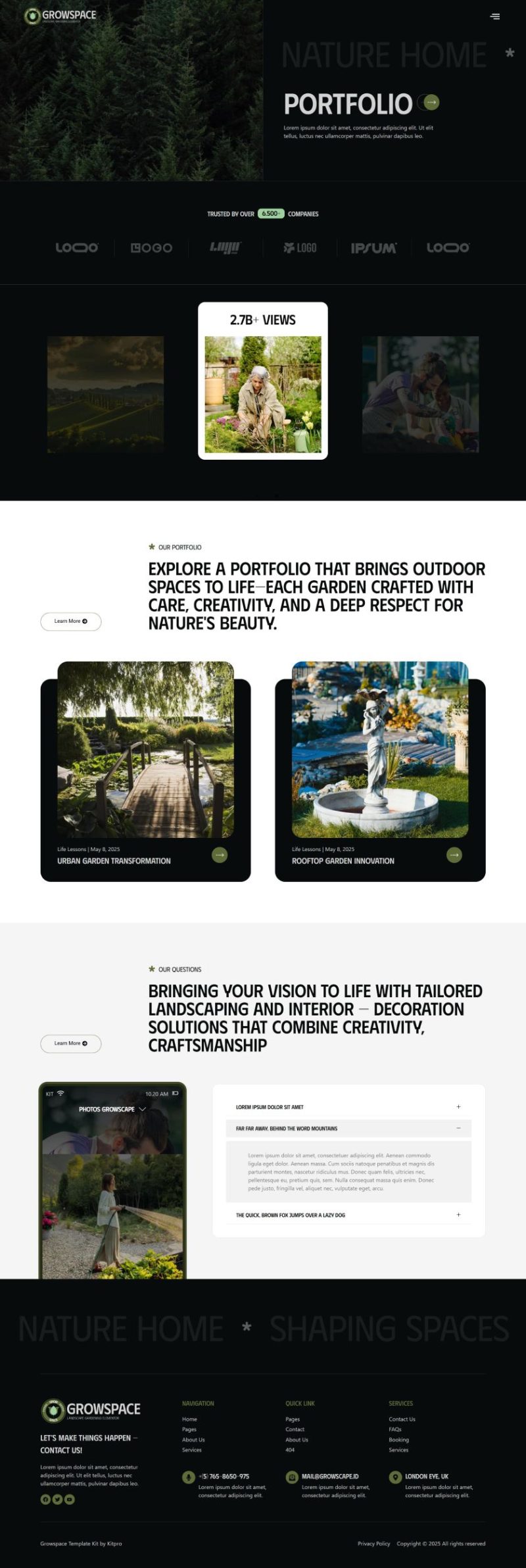 Growscape - Landscape Gardening Elementor Template Kit by Kitpro | ThemeForest