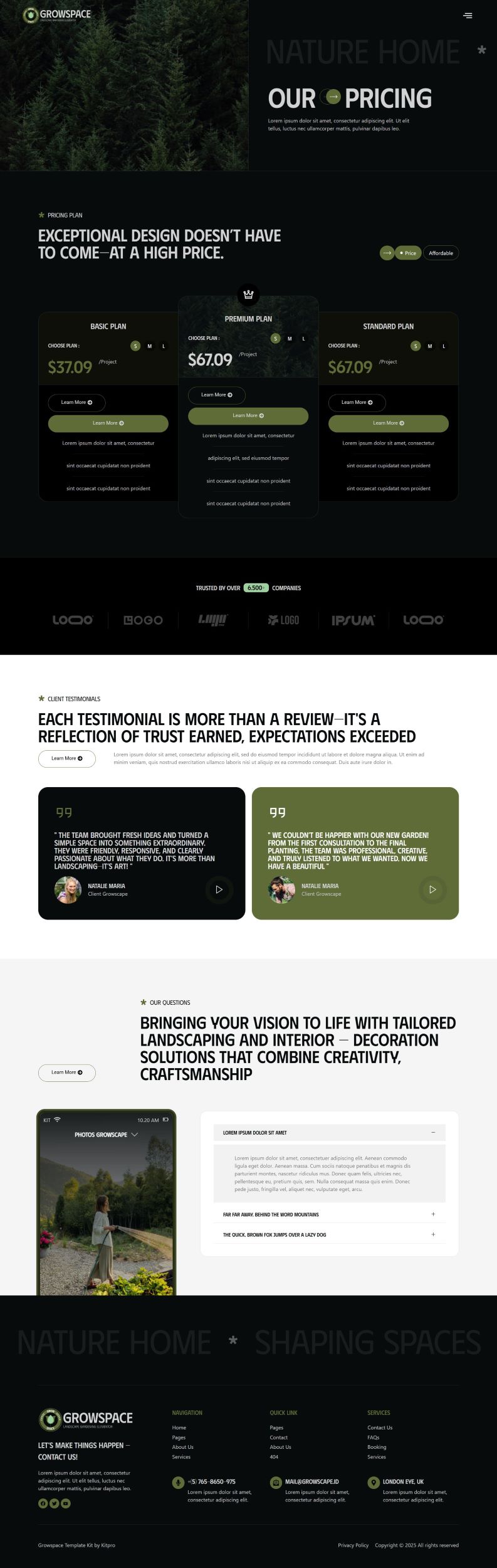 Growscape - Landscape Gardening Elementor Template Kit by Kitpro | ThemeForest