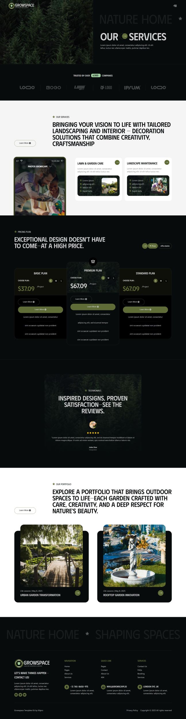 Growscape - Landscape Gardening Elementor Template Kit by Kitpro | ThemeForest