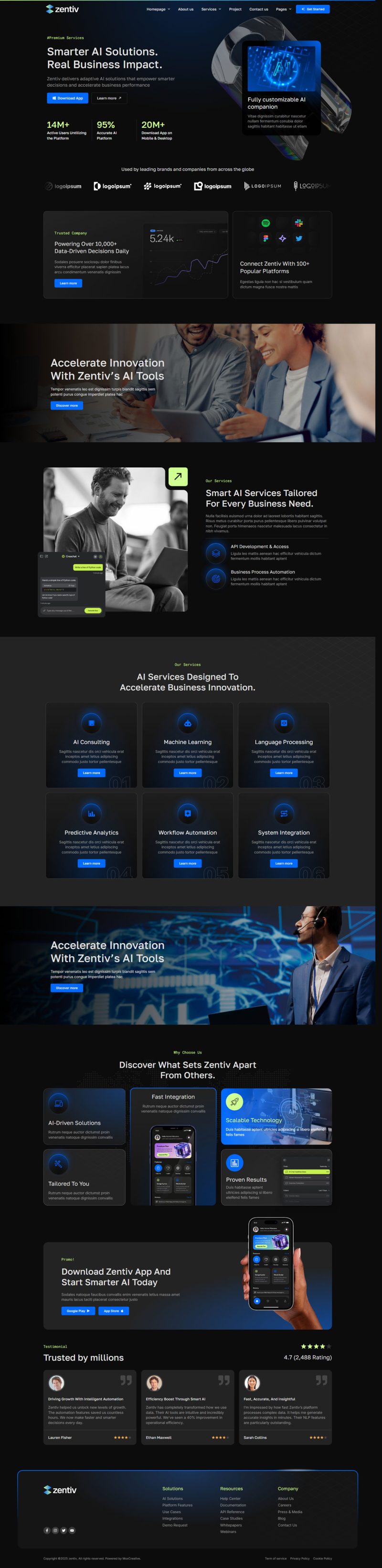 Zentiv - AI Services & Digital Company Elementor Kit by moxcreative