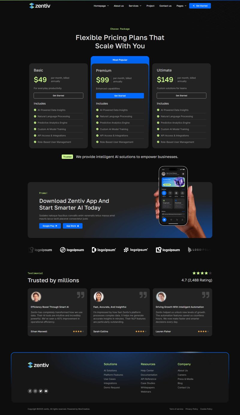 Zentiv - AI Services & Digital Company Elementor Kit by moxcreative