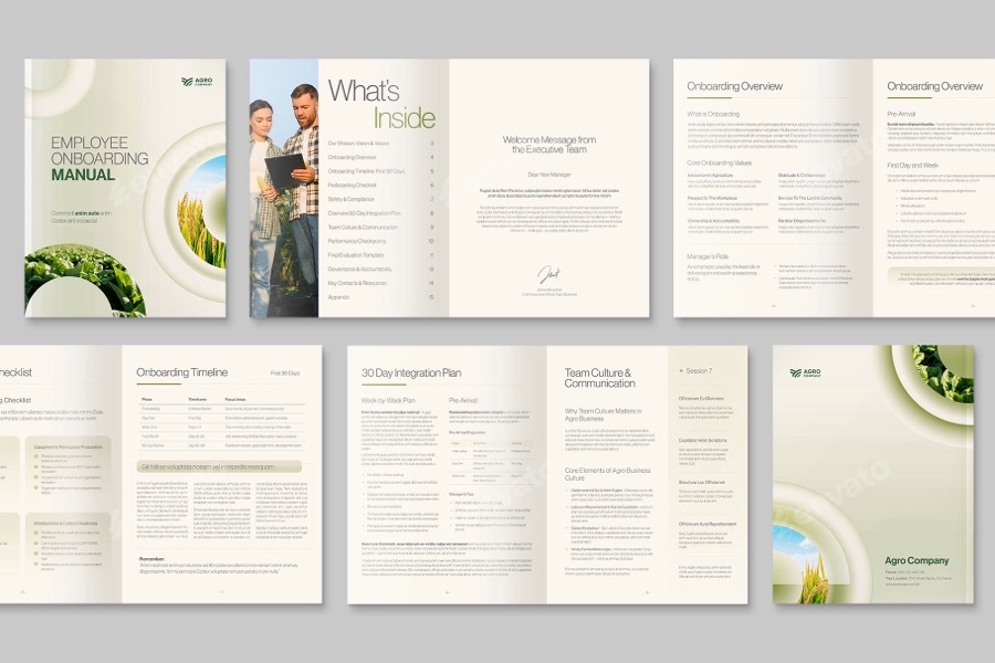 Employee Onboarding Manual Template, Print Templates | GraphicRiver