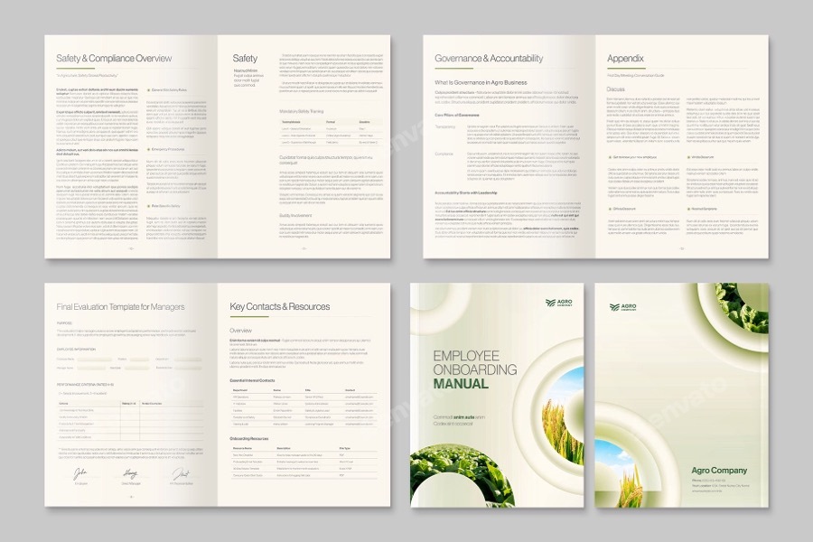 Employee Onboarding Manual Template, Print Templates | GraphicRiver