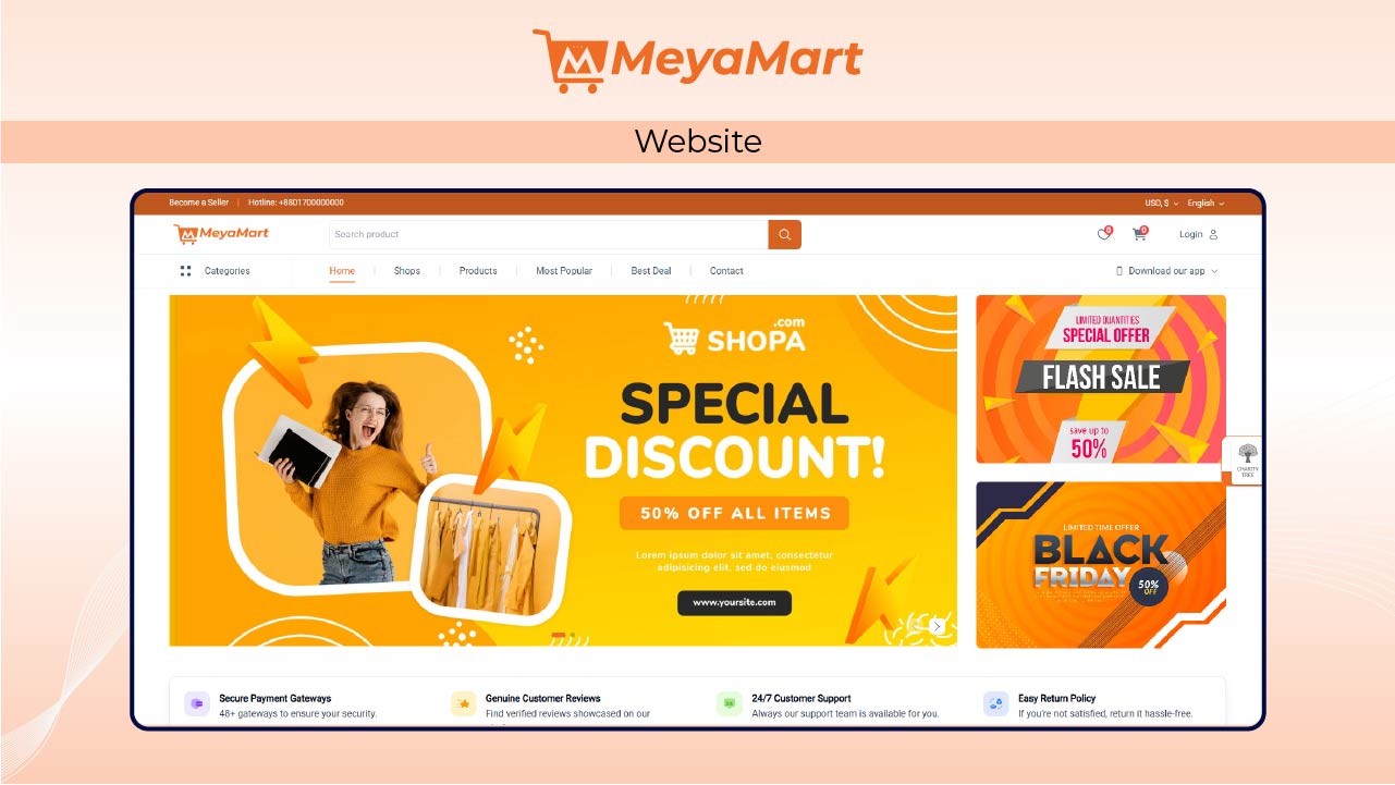 MeyaMart – Complete Multivendor eCommerce Solution Website, Customer APP with Admin panel by ...