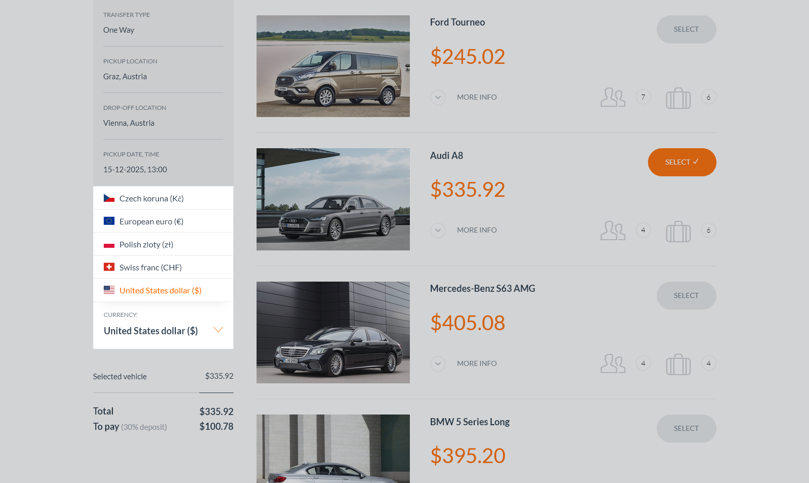 Currency Switcher Add-on: Chauffeur Taxi Booking System by QuanticaLabs
