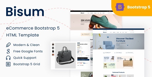 Bisum - eCommerce Bootstrap 5 HTML Template by SpreeThemes | ThemeForest