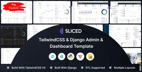 Sliced Tailwind Css And Django Admin And Dashboard Template By Srbthemes