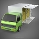 Drop Side Panel Delivery Box Truck Pickup Cargo Freight Cube Van by SURF3D