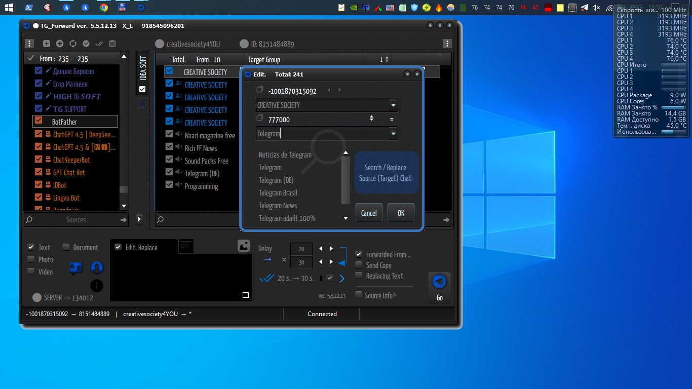 TG_Forward | Telegram Tool for forwarding messages by HIGH_SOFT | CodeCanyon