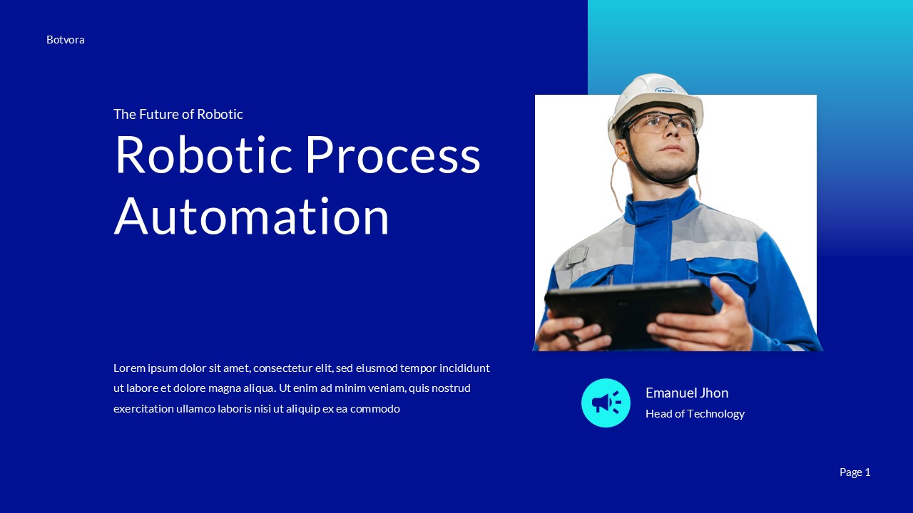 Robotic Process Automation PowerPoint Template, Presentation Templates