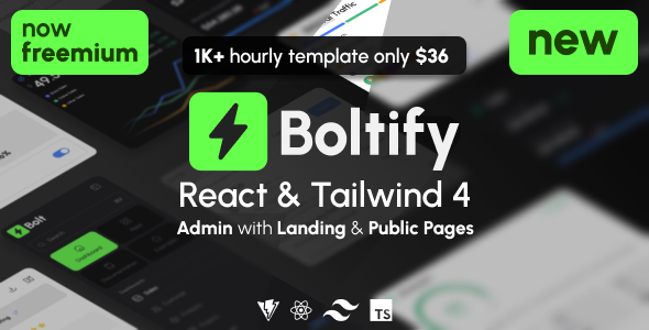 Boltify | React Tailwind Admin & Landing Pages Template (React 19) by ...