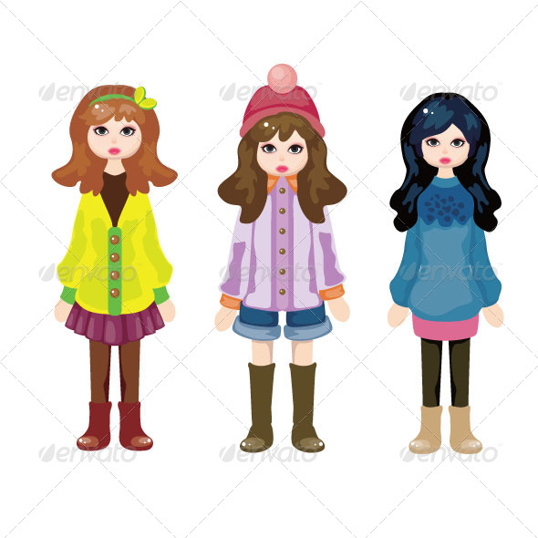 Girl Set, Vectors | GraphicRiver