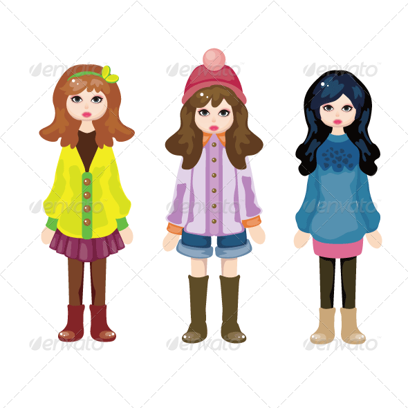 Girl Set, Vectors | GraphicRiver