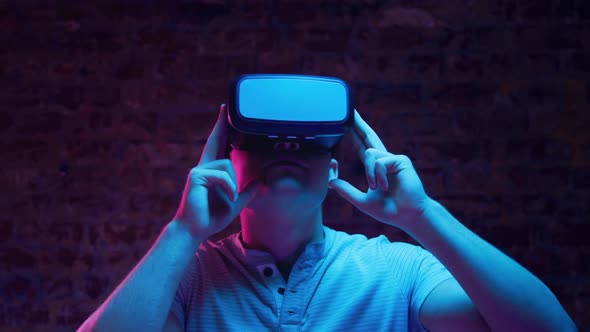 Man wearing VR headset, Stock Footage | VideoHive