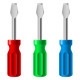 Three Colorful Screwdrivers, Vectors | GraphicRiver