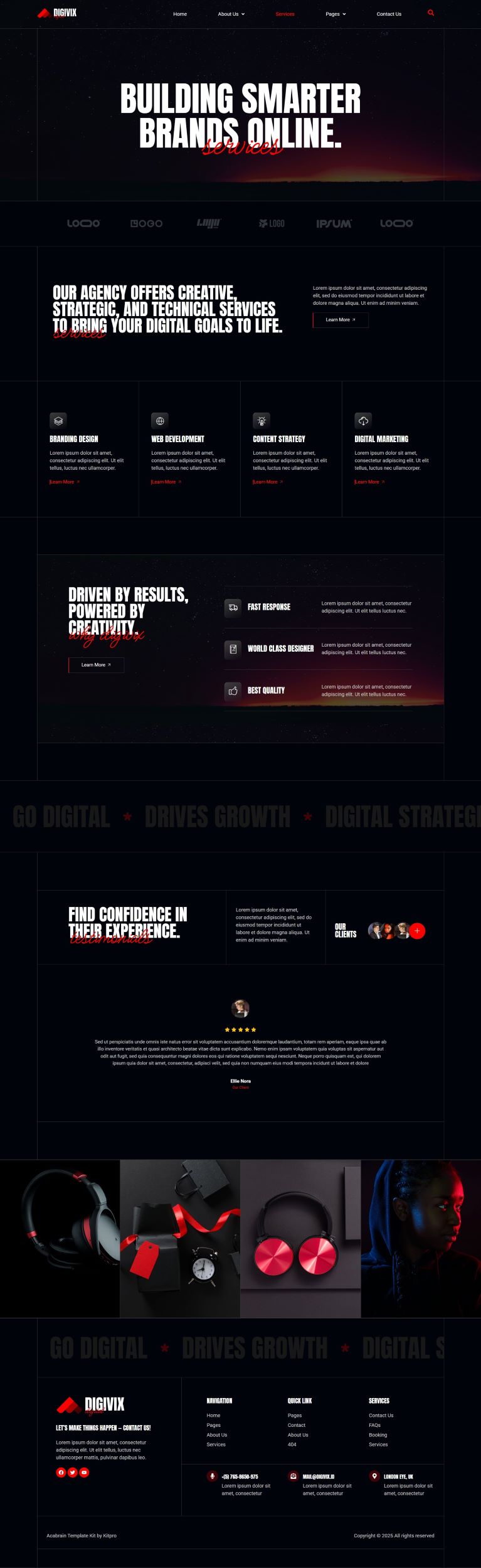 Digivix - Dark Digital Agency Elementor Template Kit by Kitpro | ThemeForest
