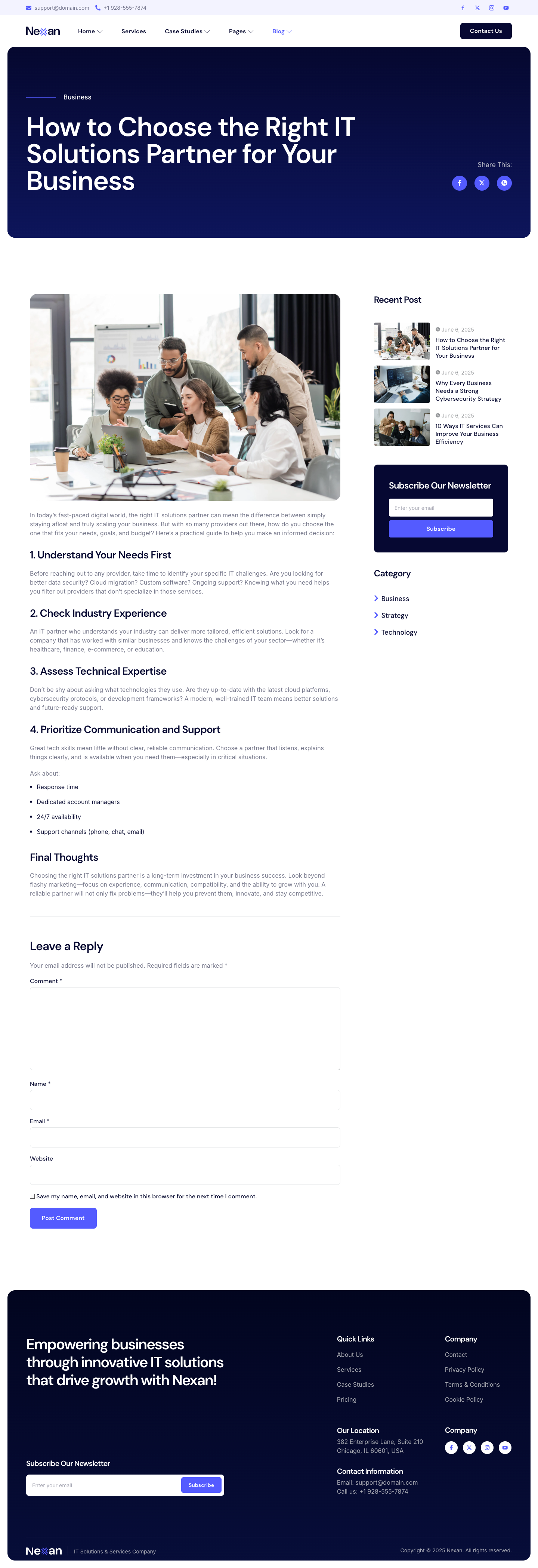 Nexan - IT Solutions & Services Company Elementor Template Kit by Exylabs