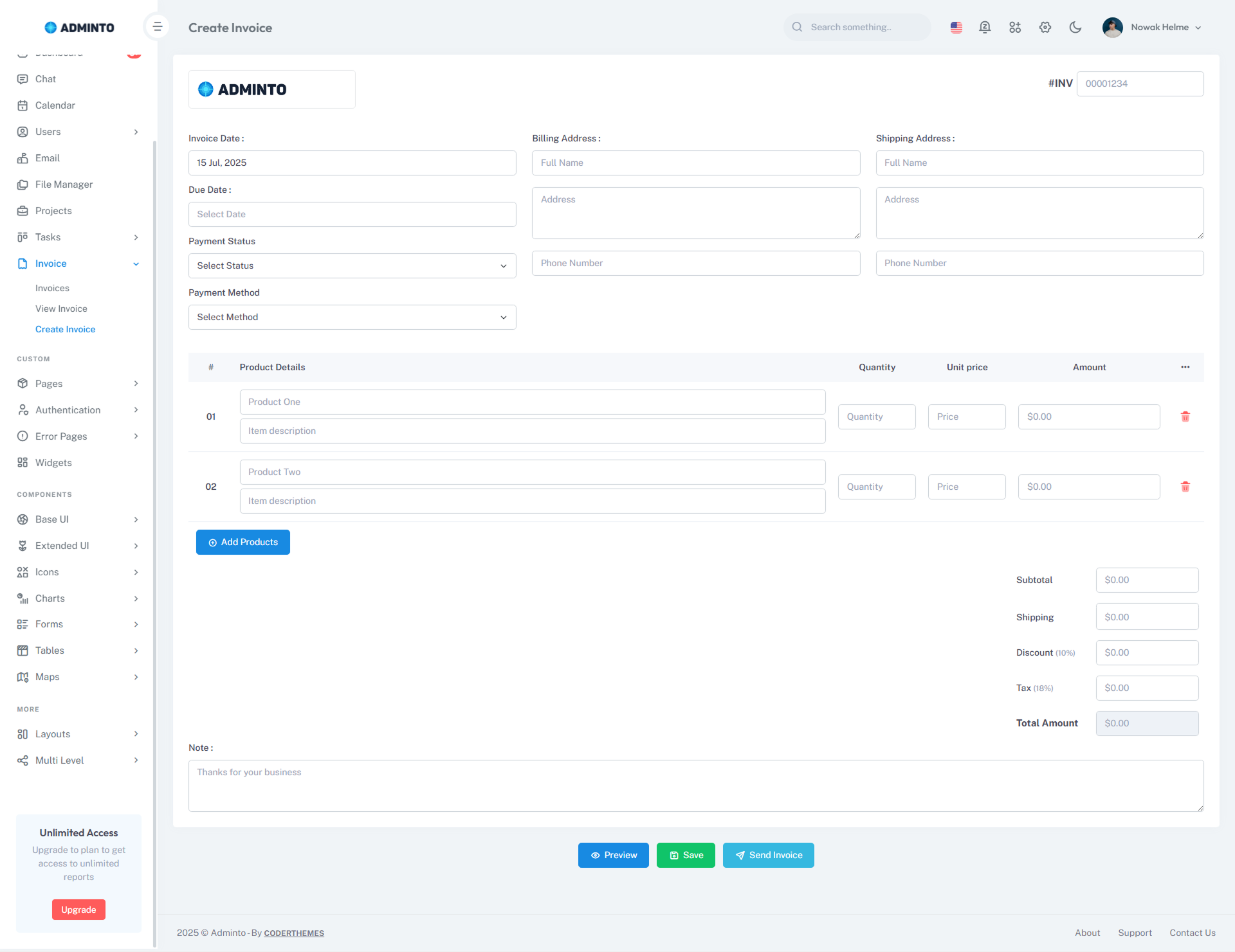 Adminto - Figma Admin & Dashboard Template by coderthemes | ThemeForest