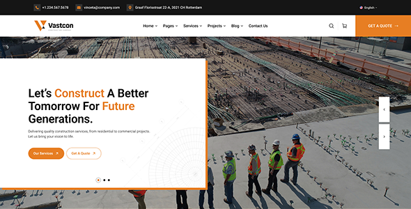 Vastcon - Construction & Building WordPress Theme by Case-Themes | ThemeForest