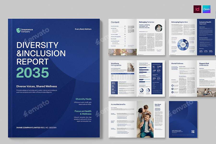 DEI Report Template, Print Templates | GraphicRiver