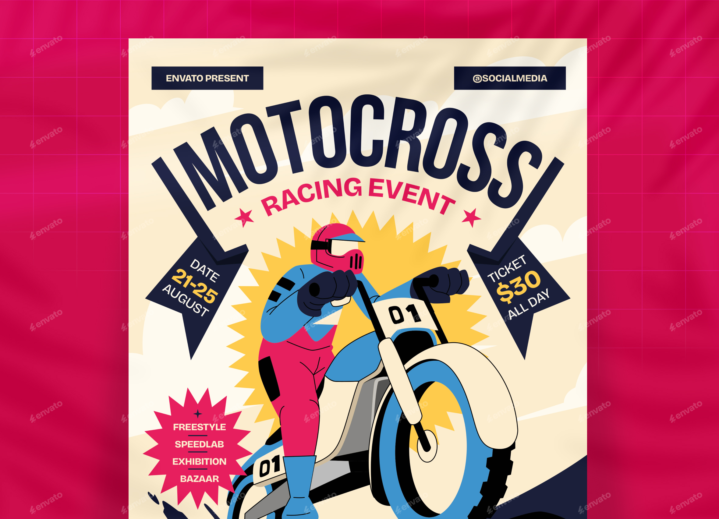 Motocross Racing Event Flyer, Print Templates | GraphicRiver