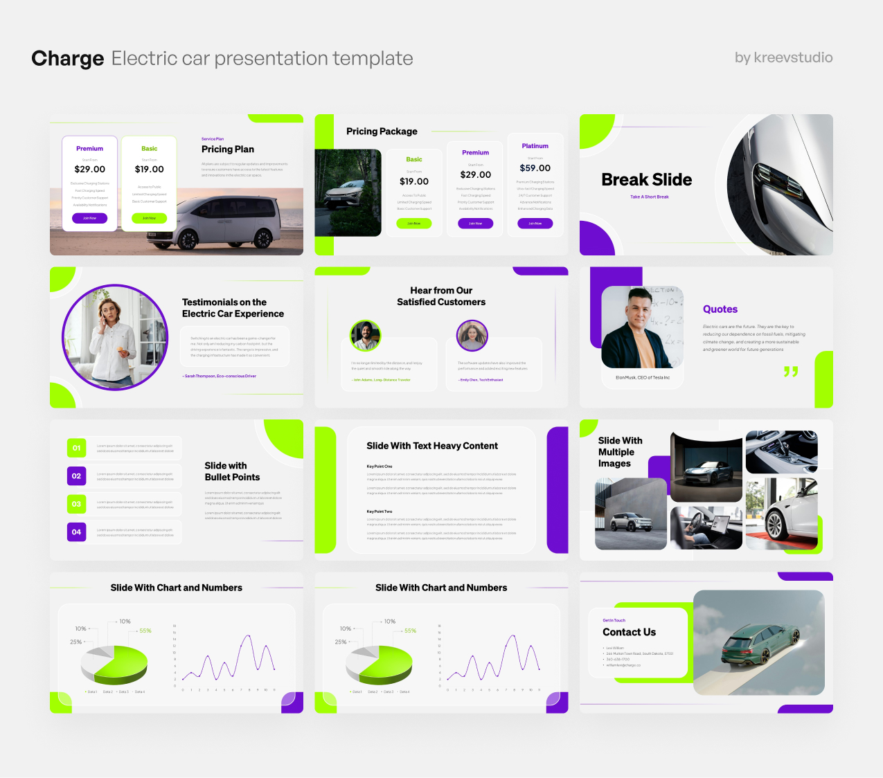 Charge - Electric Car PowerPoint Presentation, Presentation Templates