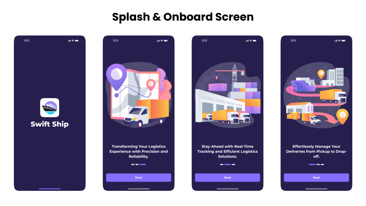 Swift Ship | Logistics Mobile App | React Native Expo Ui Template by codeforge0
